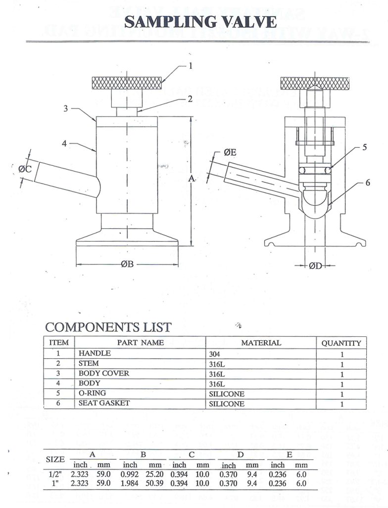 Sampling Valve S.S 316L (Taiwan) – jointech.co.th